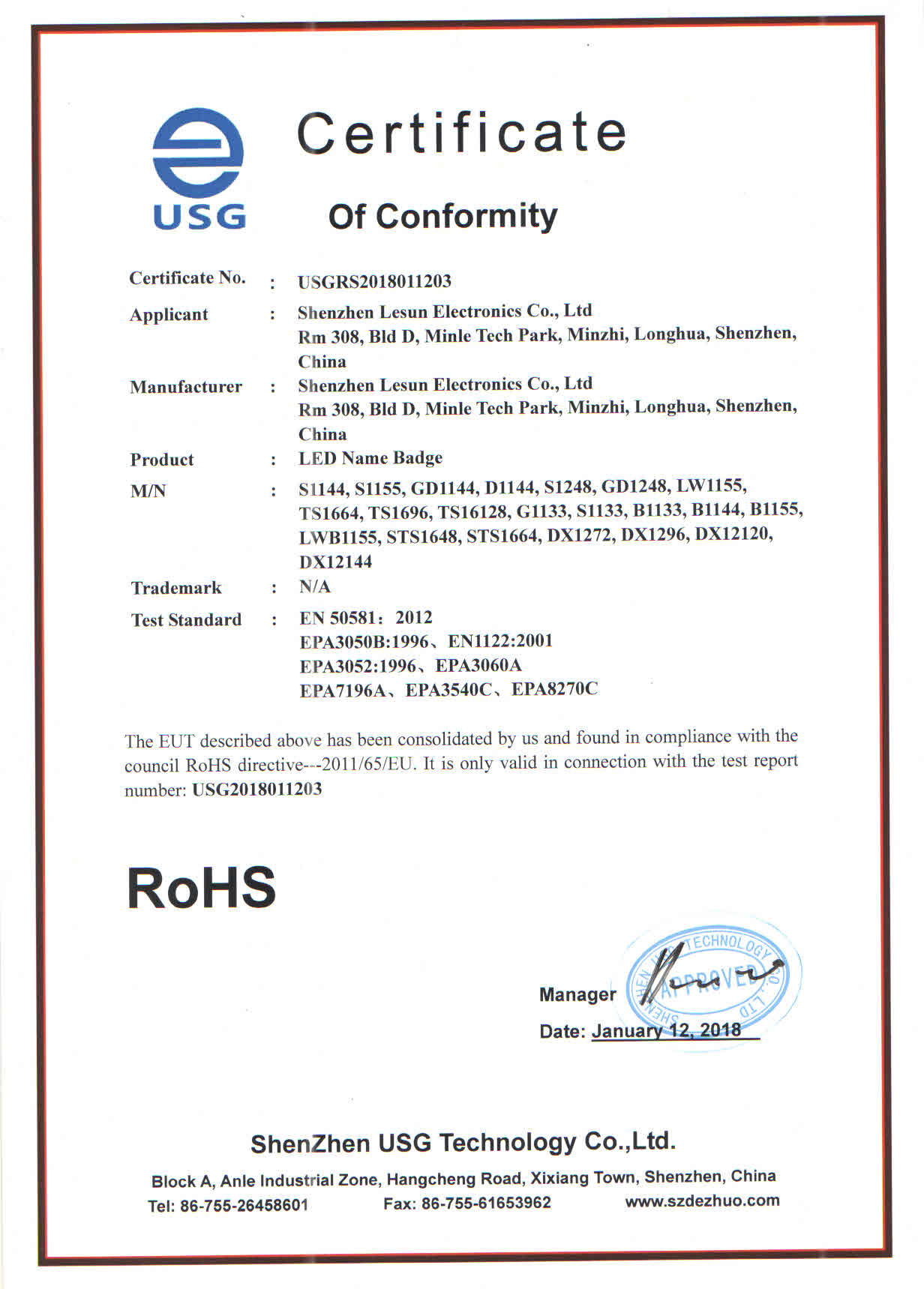 Certificate